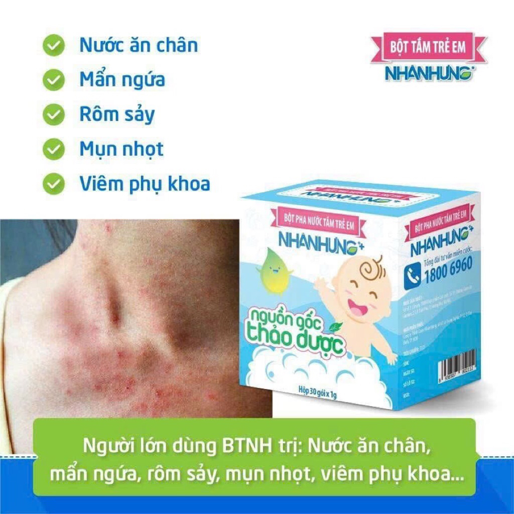 Nhan Hung bath powder of herbal origin (milk eczema, diaper rash ...