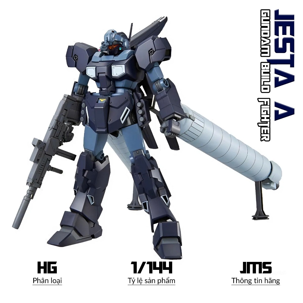 HG JESTA Model (SHEZARR TYPE, TEAM A), 1/144 Mecha, Plastic Assembly ...