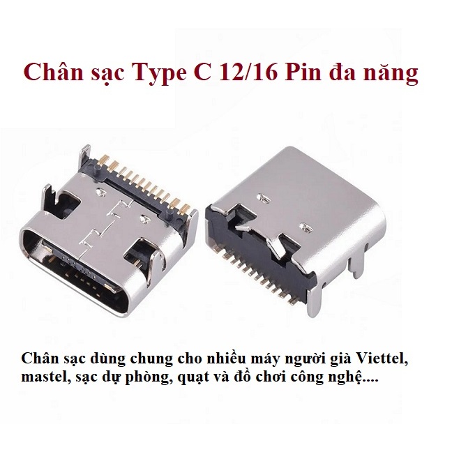 (Set of 5c) Multi-purpose 12/16-pin Type C charging port for Viettel ...