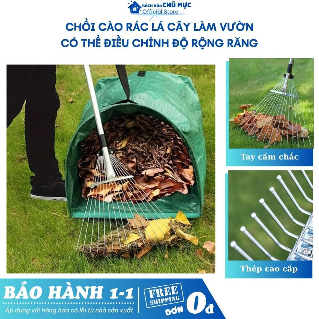 15-tooth shortened steel leaf rake, high-quality steel garden rake ...