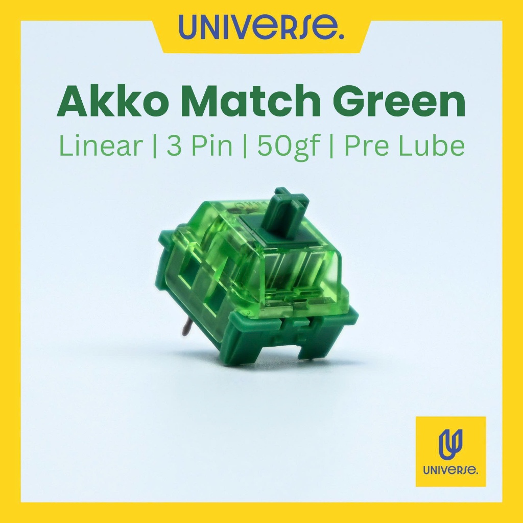 Switch Akko Matcha Green 3 Pin Linear Switch PreLube 50g Keyboard ...