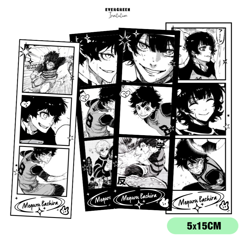 Photostrip, Pola 15x5 1 side Manga Anime Blue Lock Bachi Bachira ...
