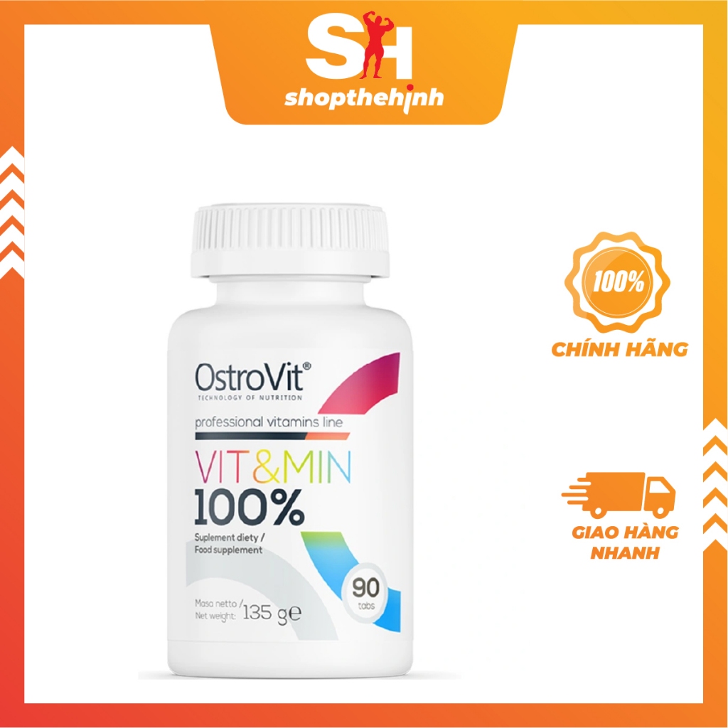 OstroVit Vit&Min 100% (90 Tablets) – Multivitamin + Minerals, Increase ...
