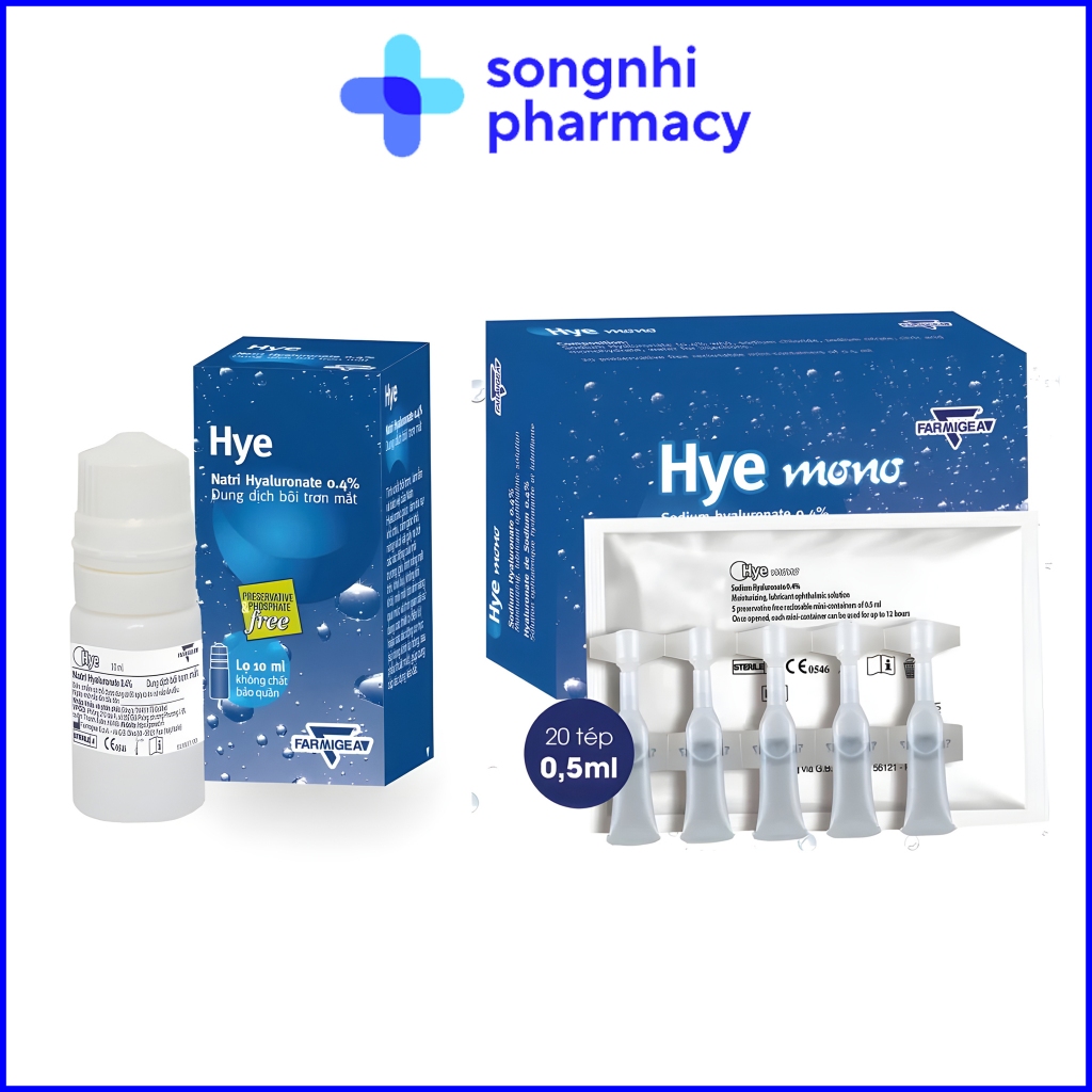 HYE Eye Drops 10ML BOTTLE & HYE MONO - Box of 20 0.5ml Tips - FARMIGEA ...