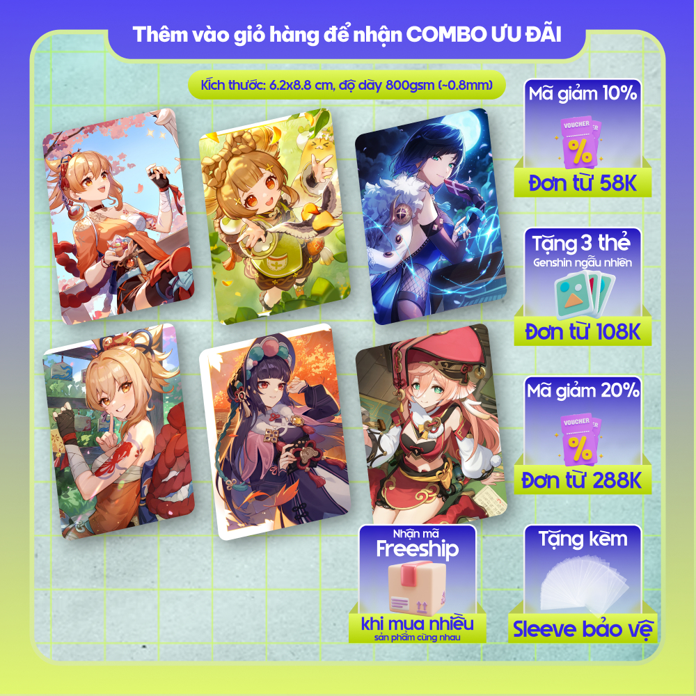 YANFEI YAOYAO YELAN YOIMIYA YUN JIN | GENSHIN IMPACT Character Card ...