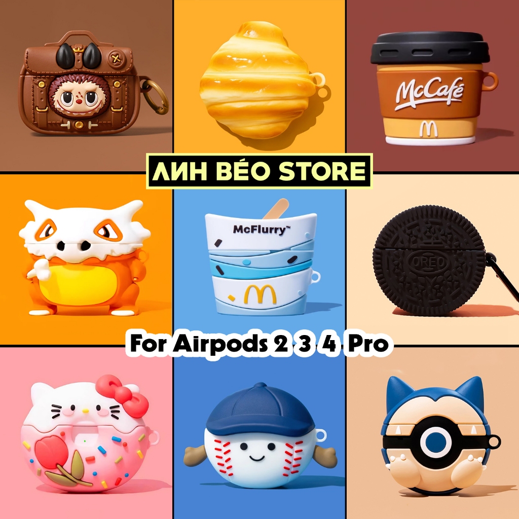 Airpod Case Airpod 2 3 4 Pro Pro 2 cartoon style Silicon Case with ...