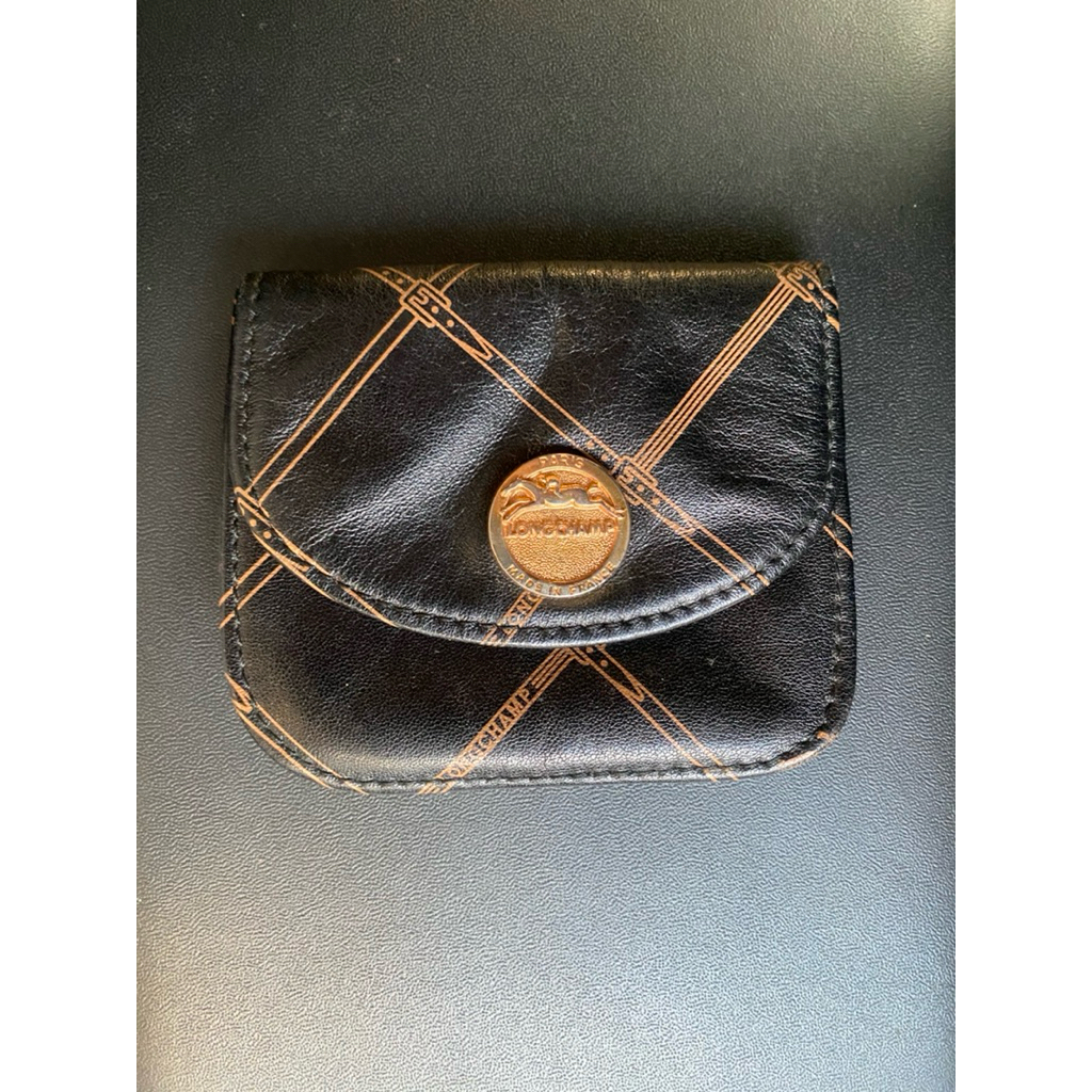 Vintage Long•champ genuine leather card wallet - secondhand | Shopee ...