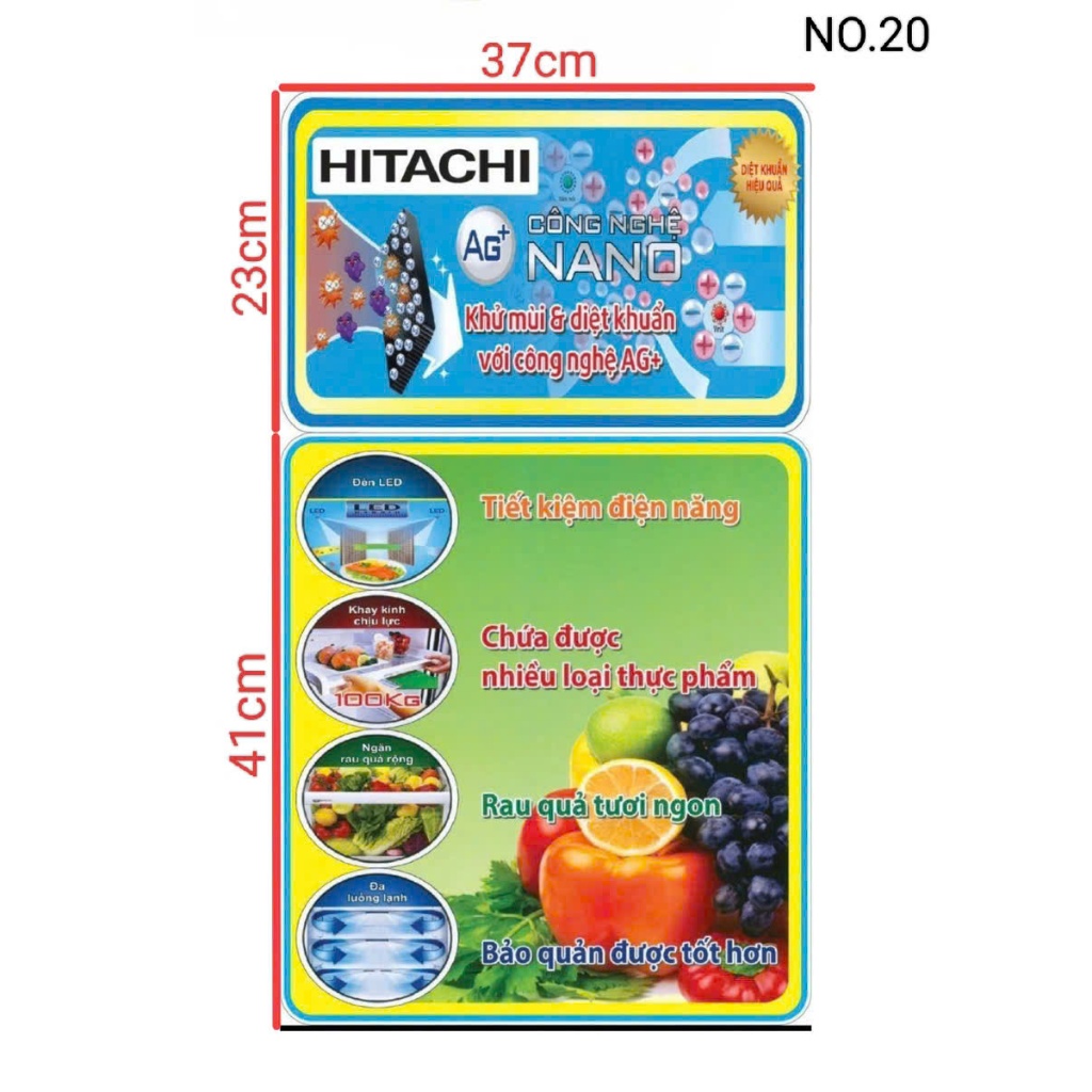 Combo of 10 HITACHI NO.20 refrigerator stickers | Shopee Malaysia