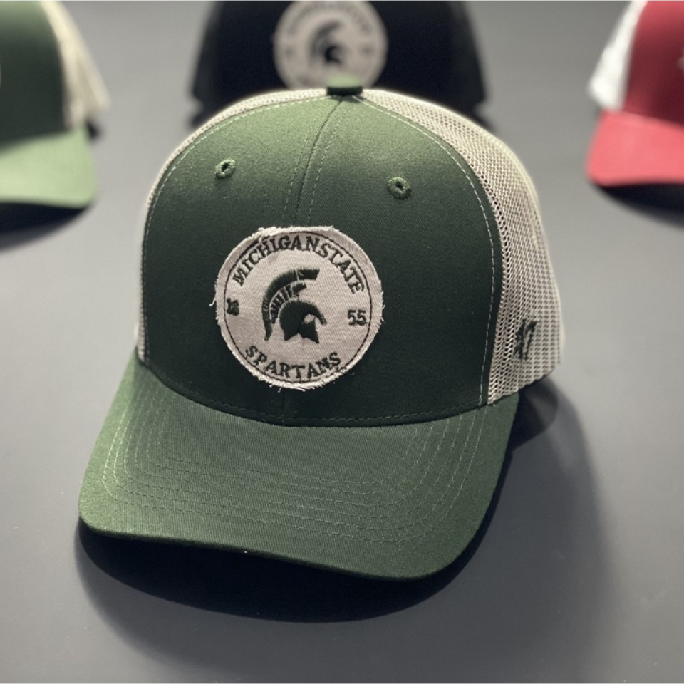 (NEW) Michigan spartans hats and caps in khaki fabric and mesh for ...