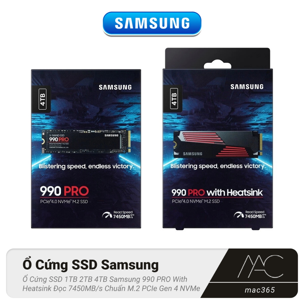 Samsung 990 PRO 1TB 2TB 4TB SSD Hard Drive With Heatsink Read 7450MB/s ...