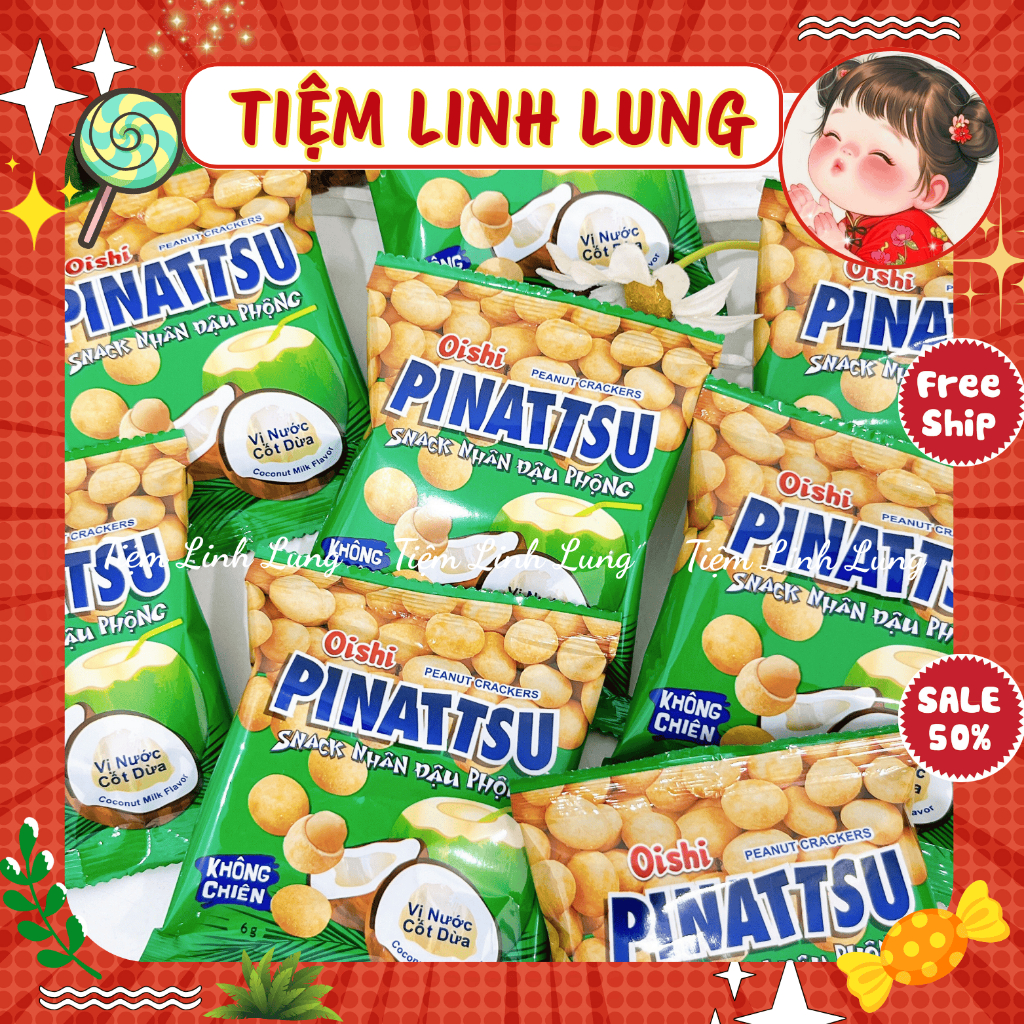 [COMBO 5 PACK] Oishi TINY Peanut Snack, Pinattsu peanuts coconut milk ...