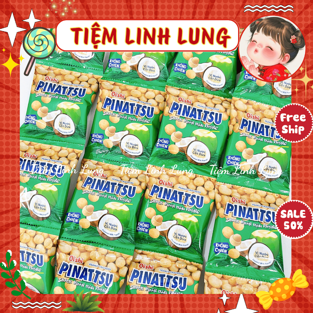 [COMBO 10 PACK] Oishi TINY Peanut Snack, Pinattsu peanuts coconut milk ...