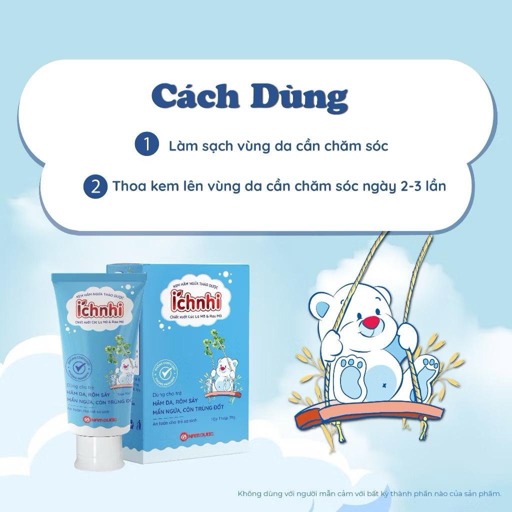 Ich Nhi herbal diaper rash cream - 30g tube Helps cool and soothe ...
