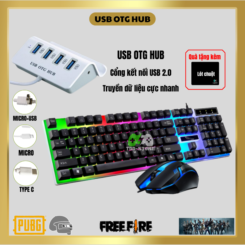 G21B keyboard mouse Combo and USB OTG HUB for Minecraft Roblox Free ...