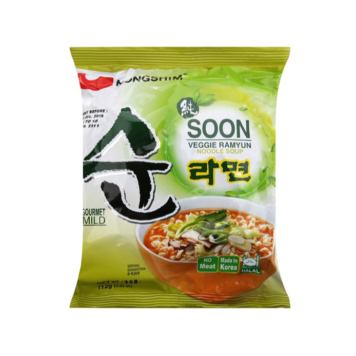 Nongshim Soon Veggie Ramyun Vegetarian Noodles 112g (PACK) | Shopee ...