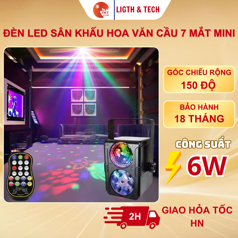 Mini 7-eye spherical pattern LED stage light KTV theater room bar ...