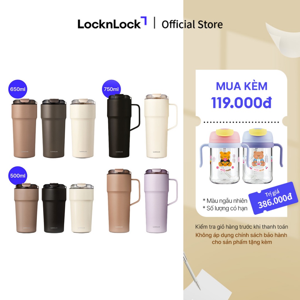 LocknLock Metro Cafe Tumbler 650ml / 500ml / 750ml ceramic-coated 304 ...
