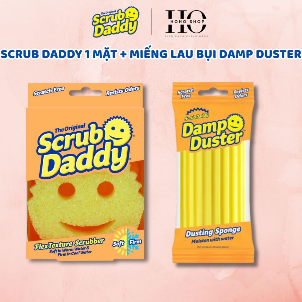 [Voucher] Damp Duster + Scrub Daddy Set, Fine Dust Cleaner, Smiley Face ...