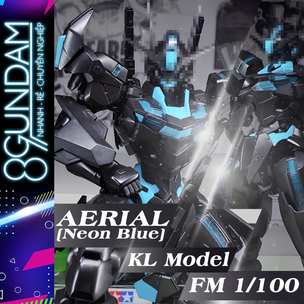 FM 1/100 Aerial Assembly Model - NEON BLUE (free water decal) | Shopee ...