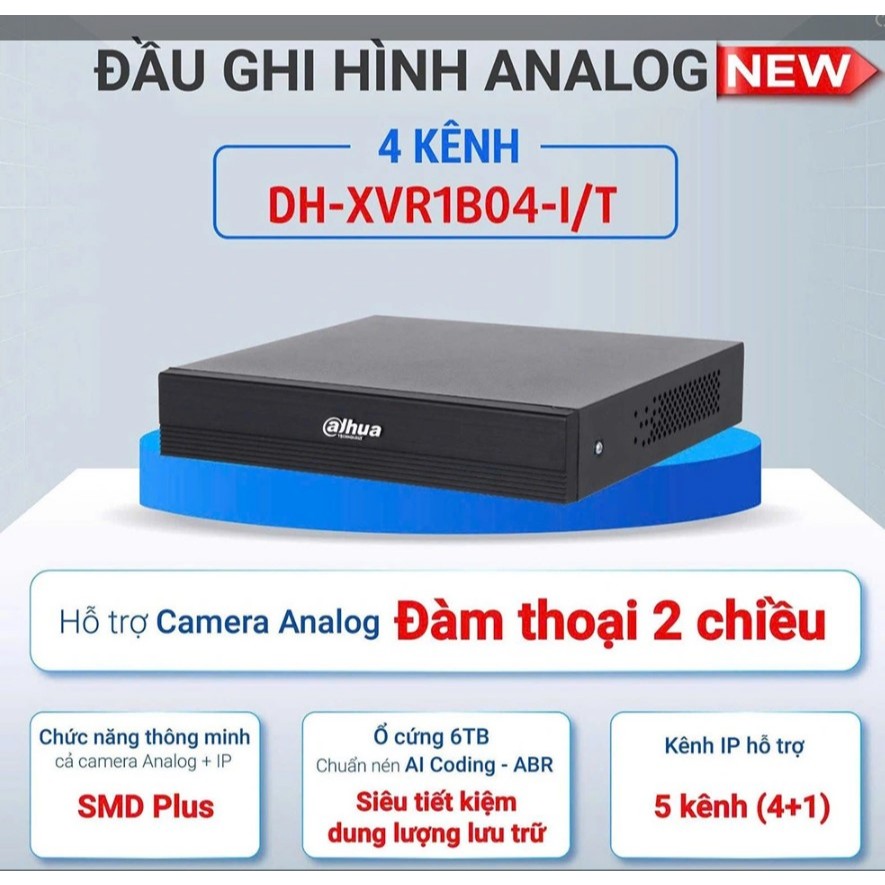 Dahua 4-Channel Recorder DH-XVR1B04-I 1-WAY, XVR1B04-I/T 2-way Supports ...