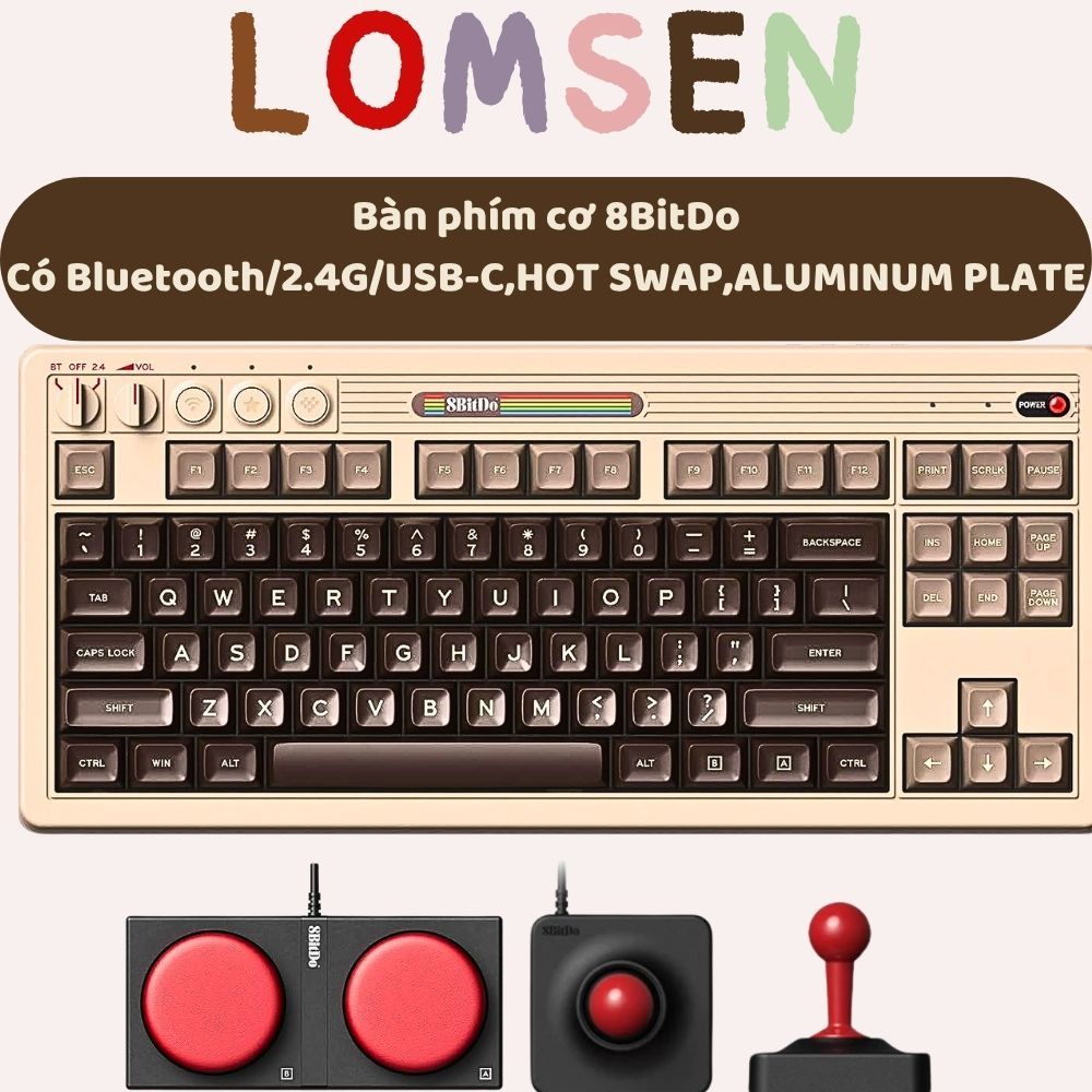 8BitDo Retro Mechanical Keyboard - C64 Edition, with Bluetooth/2.4G/USB ...