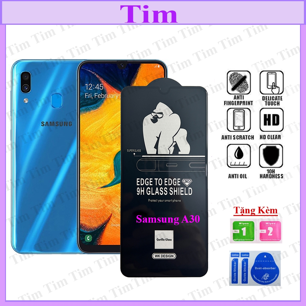(Good Type) Samsung A30 KingKong Tempered Glass, Full Screen, Full Glue ...
