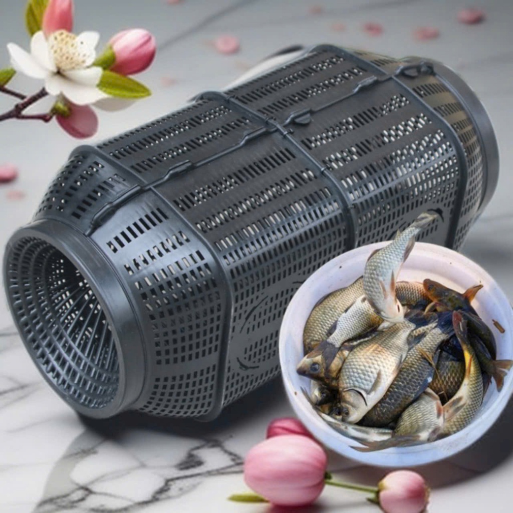 FISH TRAP, SHRIMP, CRAB, FISH NET WITH 2 LARGE DOORS 50cm x 20cm + Free ...