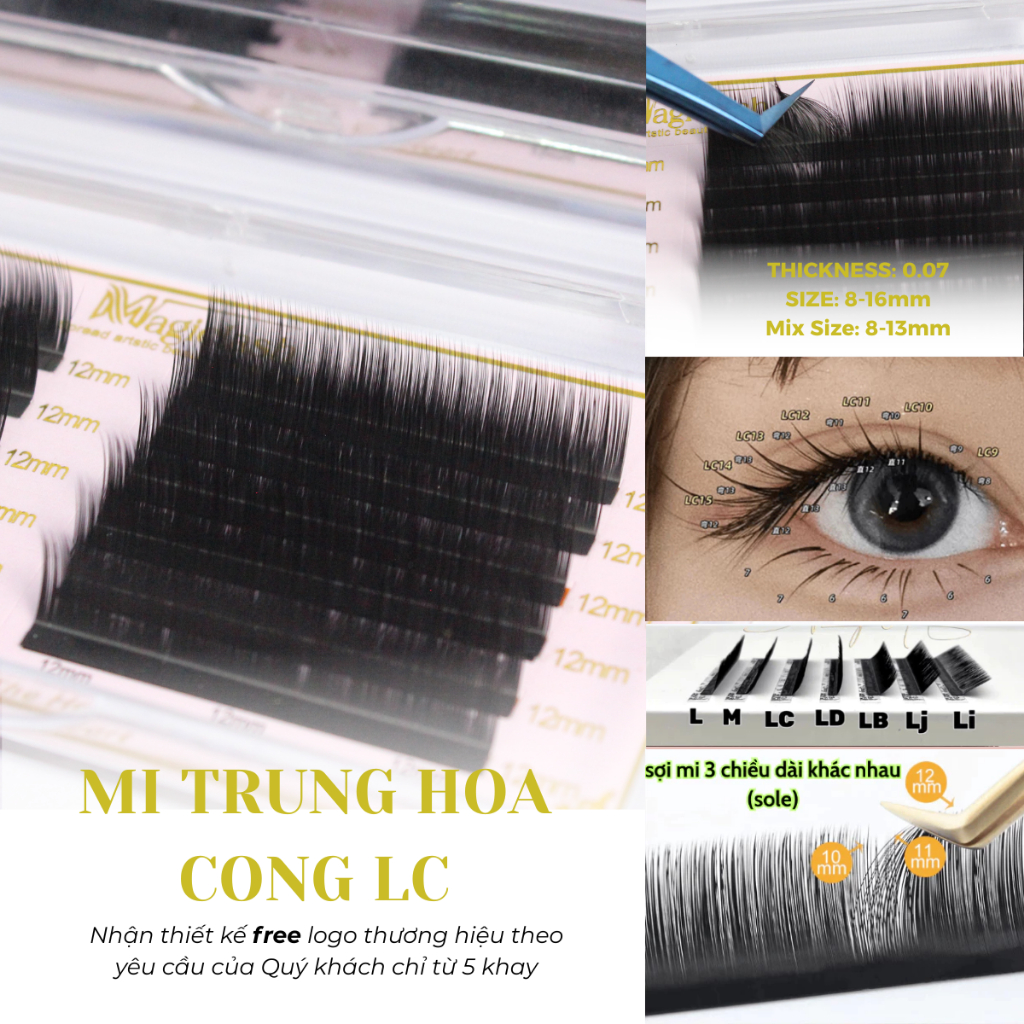 Douyin Chinese Curved LC Eyelashes, super black, sticky, super flying ...