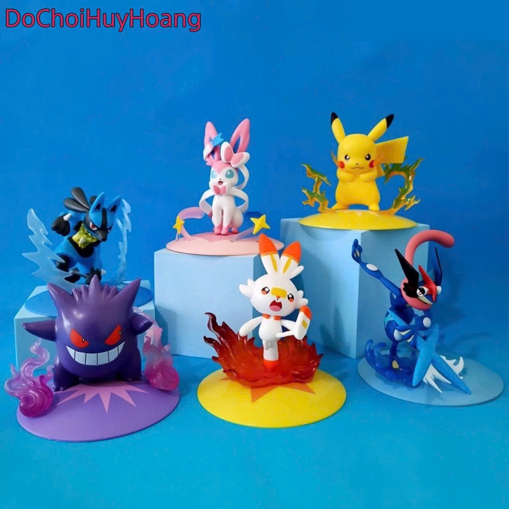 Pokemon Pikachu Gengar Lucario Ash Greninja Sylveon Hibani Statue Model 9-10cm | Shopee Malaysia