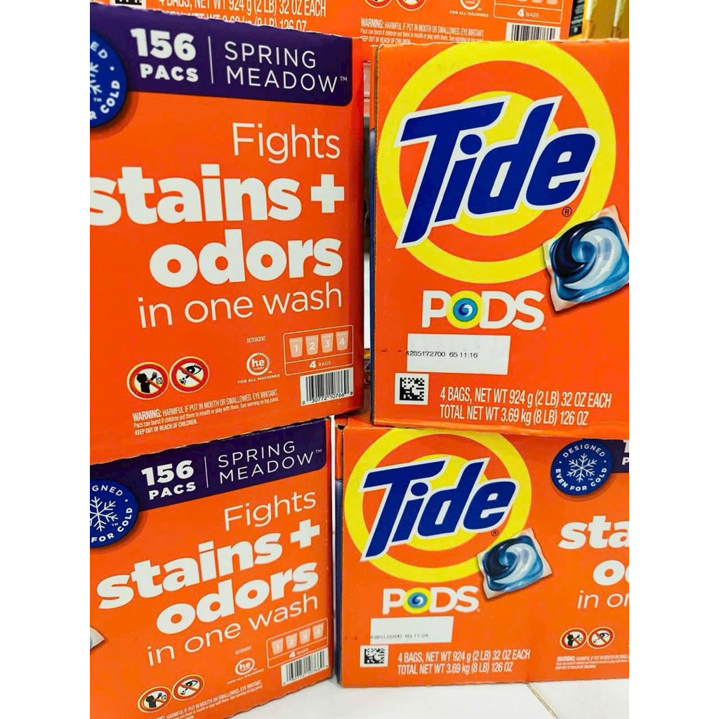 Tide Pods Spring Meadow 3 in 1 156 American Laundry Detergent Capsules ...