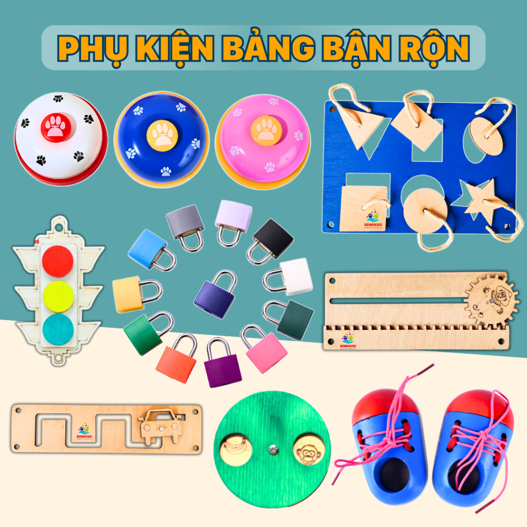 BusyBoard Home Accessories for Kids, Desk Bell Toy, DIY Montessori ...