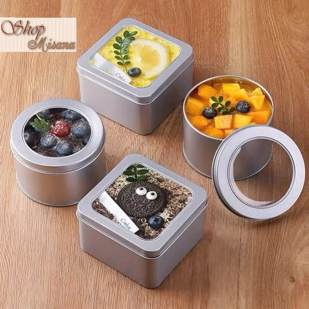 Tiramisu Square Tin Box with Window for Longan Jasmine Oolong Mousse ...
