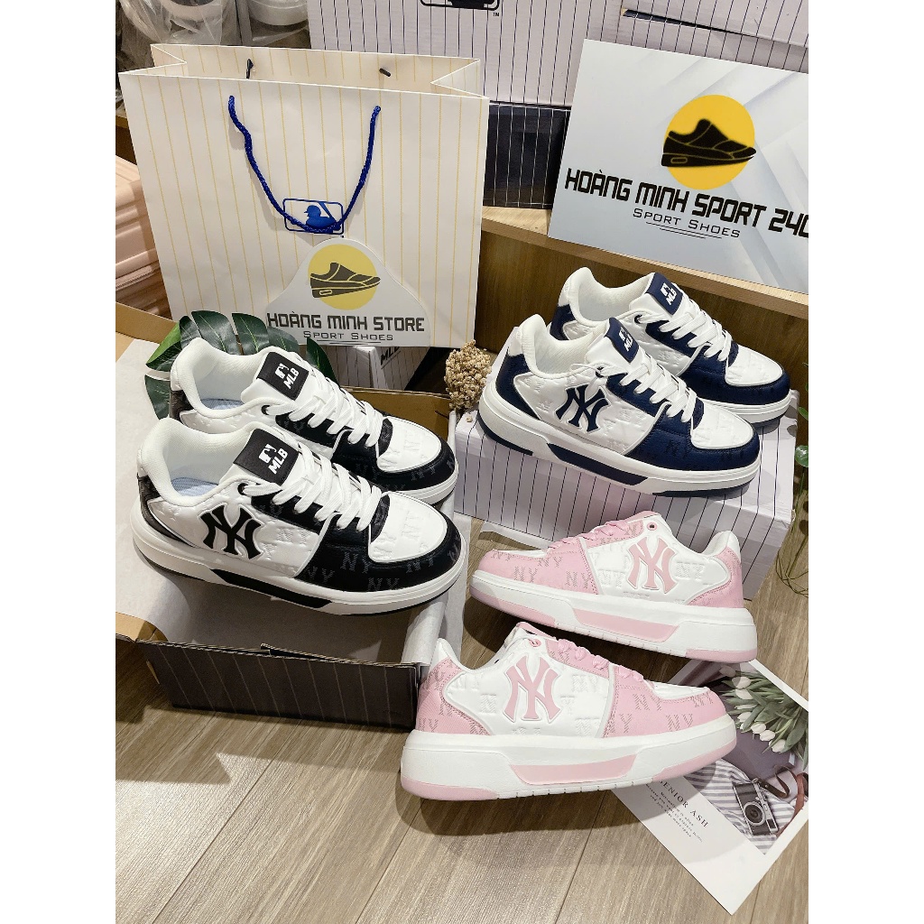 (free gift) chunky MLB men's and women's sneakers with embossed ...