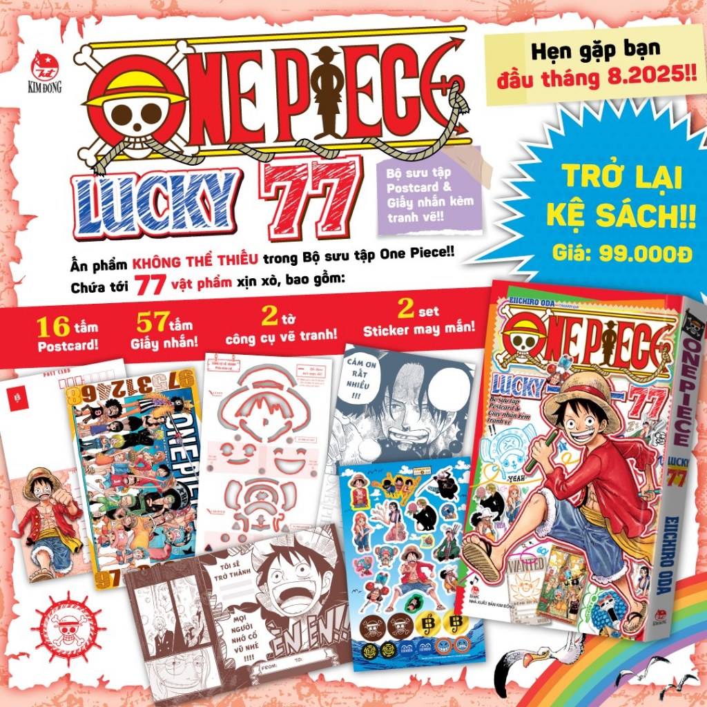 One Piece Lucky 77 Comic + Bonus Postcard & Notes with drawings (Chang ...