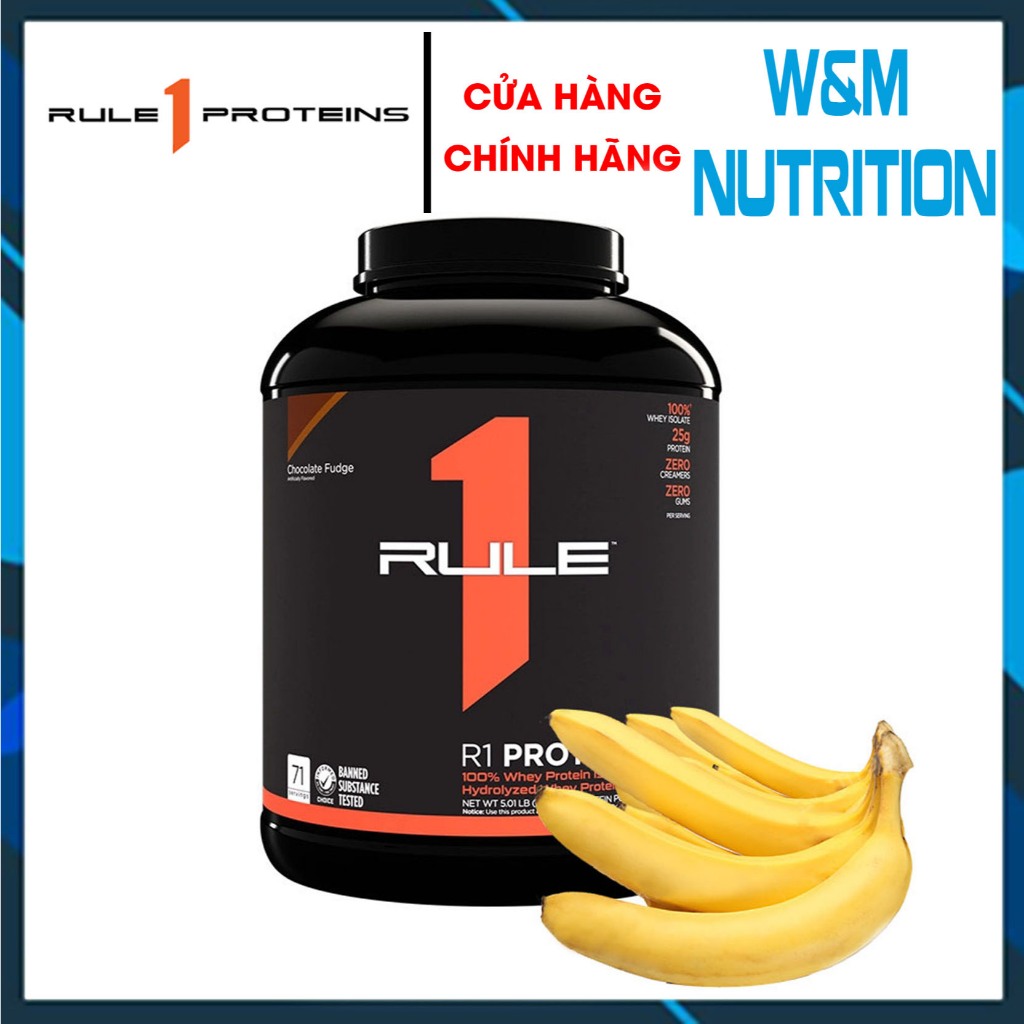 RULE 1 PROTEIN 5LBS FROZEN BANANA - Whey Protein ISOLATE & HYDROLYZED ...