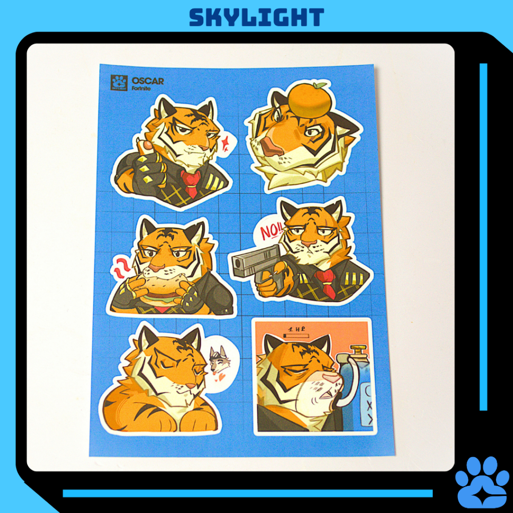 NO.22 OSCAR - Fortnite - Sticker Furry Sheet A6 Waterproof Decal ...