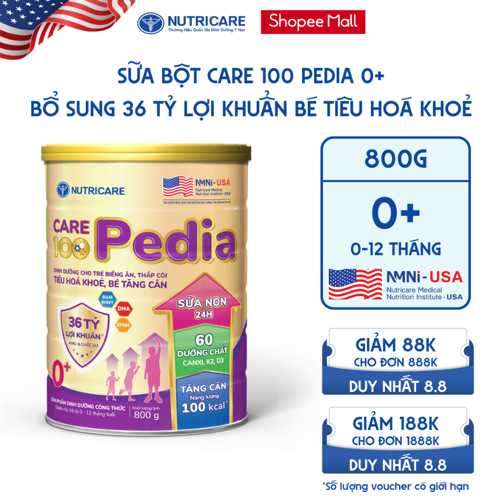 CARE 100 GOLD PEDIA 0+ Nutricare Powdered Milk Supports Weight Gain ...