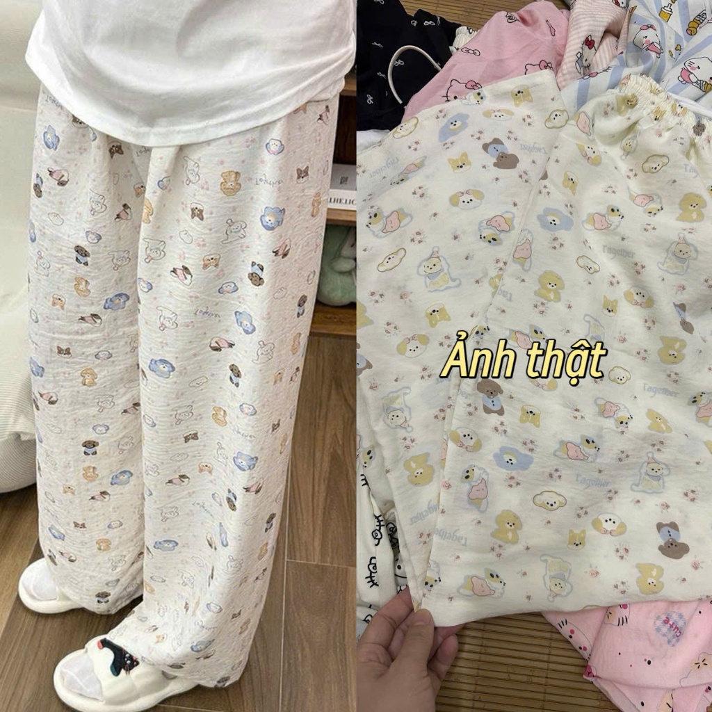 Cartoon Foam Wide Leg Pants with Cute Patterns for Men and Women ...