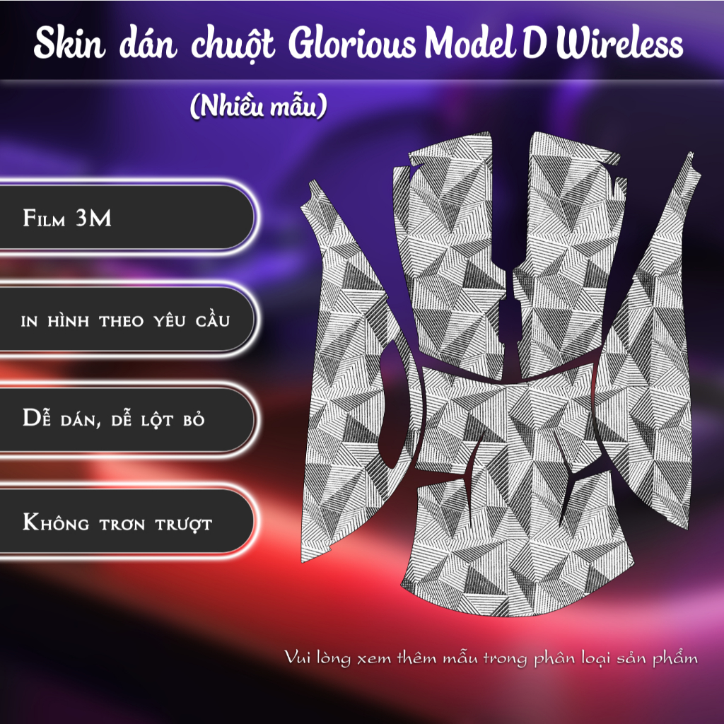 Glorious Model D Wireless Mouse Skin (Many Models) | Embossed 3M Film ...
