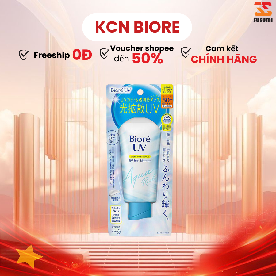 Biore UV Aqua Rich Light Up Essence Sunscreen/SPF50+PA++++ Date March 2026 | Shopee Malaysia