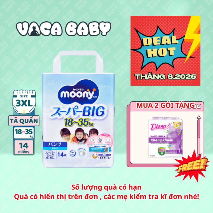 (New Product) Moony Blue diaper pants/diapers size XXXL (14 pieces) for ...