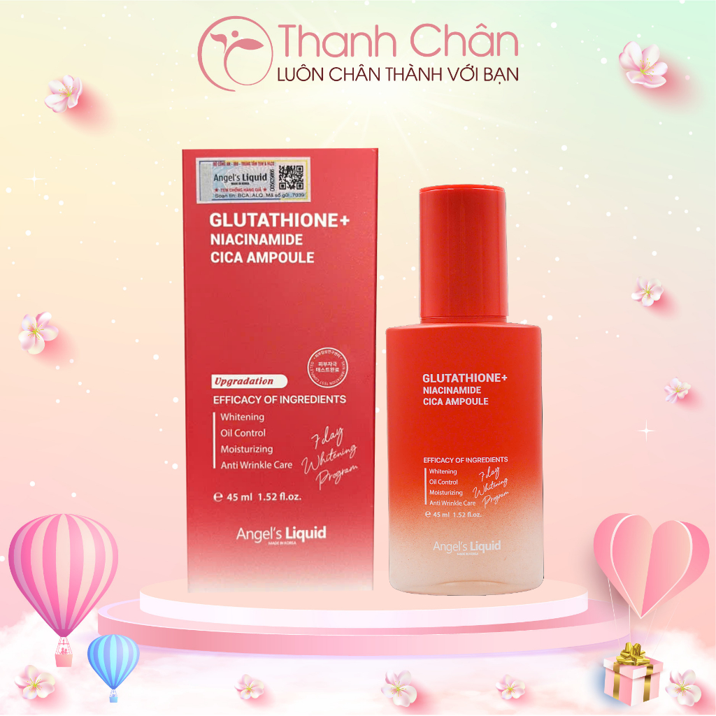 Angel Liquid Glutathione Niacinamide Cica Ampoule Serum 45ml | Shopee ...