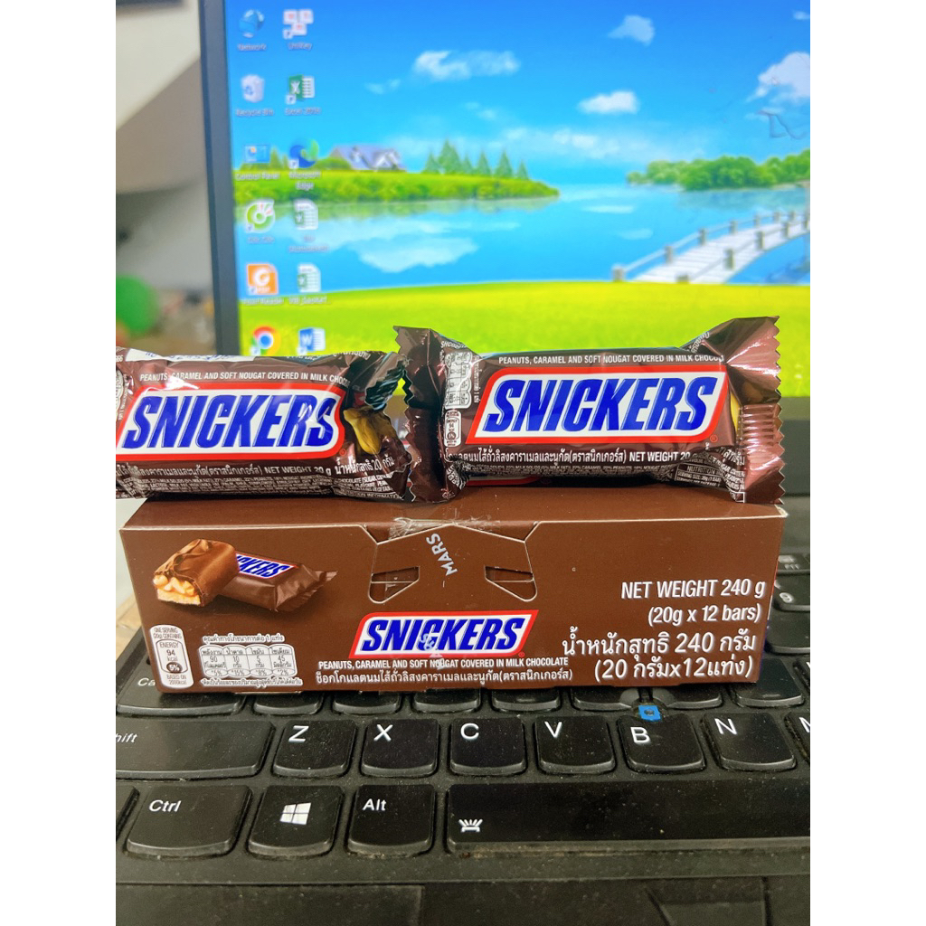Combo of 6/12 Snickers chocolate candy bars with peanut butter 20gr/bar ...