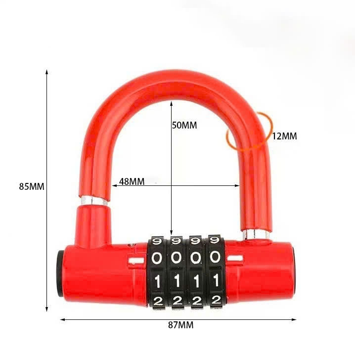 Digital lock, high quality HD 4-digit U-shaped lock, anti-theft safety ...