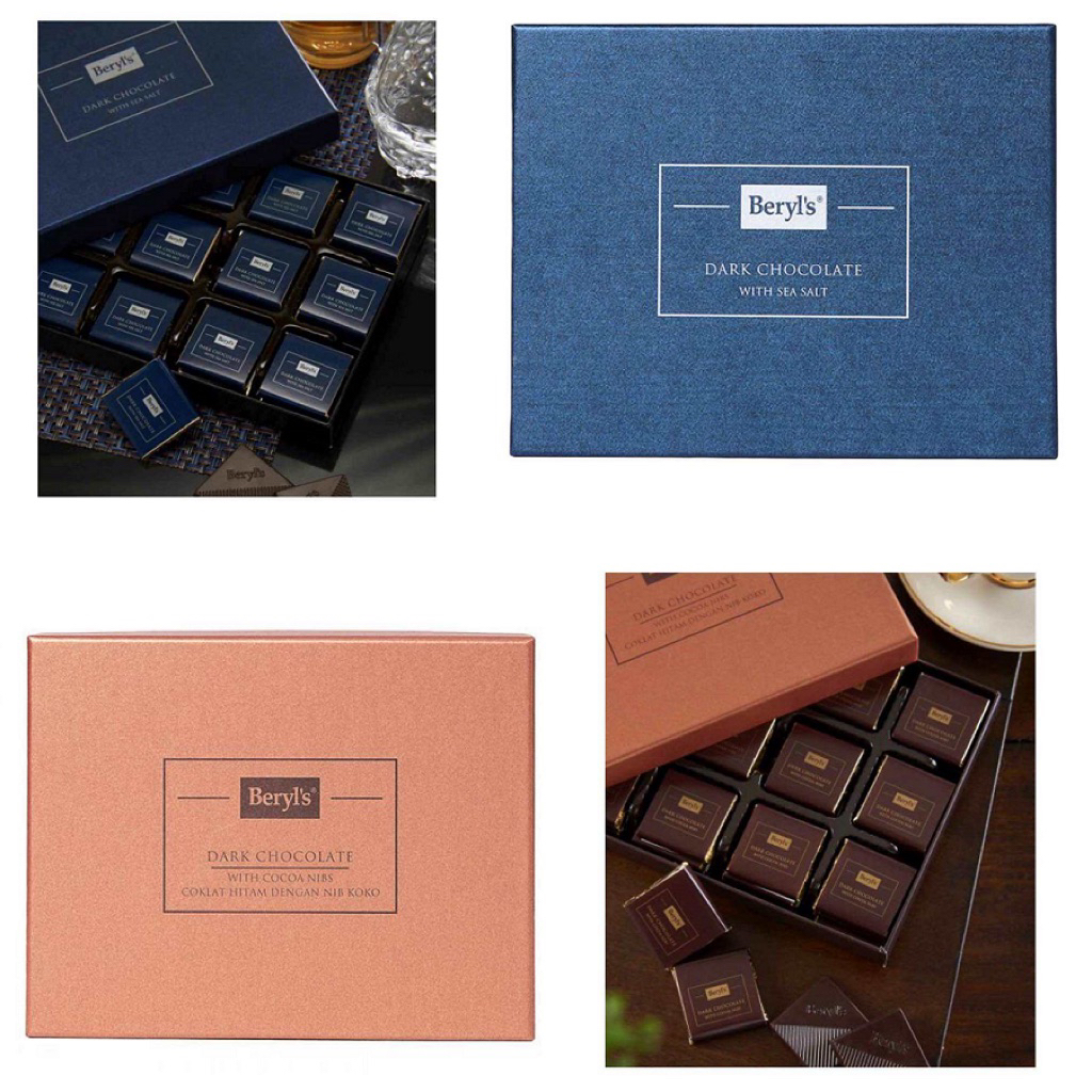 (2 flavors) Dark Chocolate Beryl's gift box 216g and tin box 108g pure ...