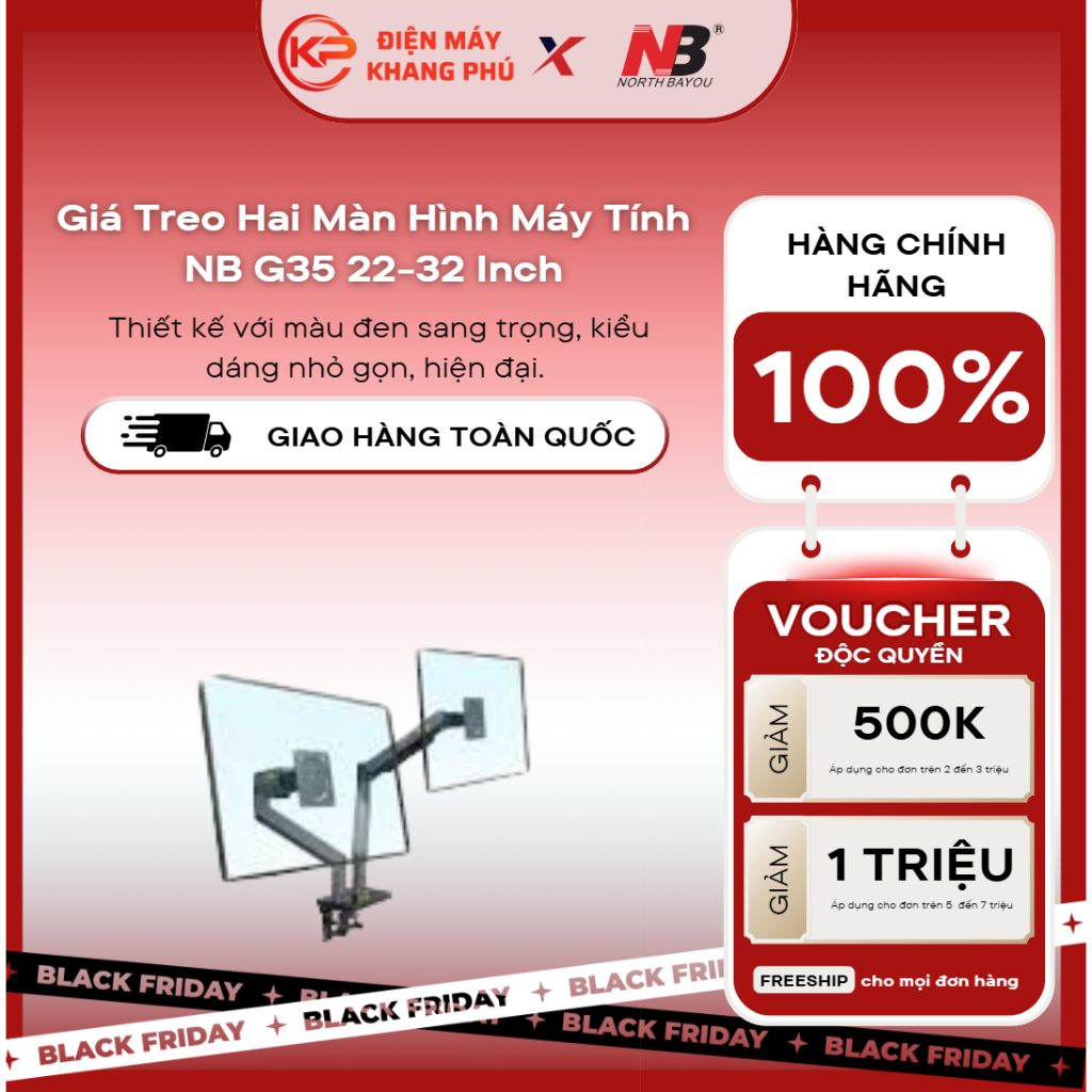 North Bayou G35 22-32 Inch Dual Computer Monitor Mount | Shopee Malaysia