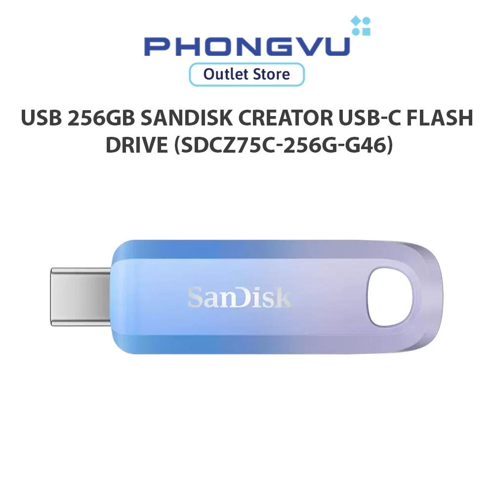 USB 256GB Sandisk Creator USB-C Flash Drive (SDCZ75C-256G-G46 ...