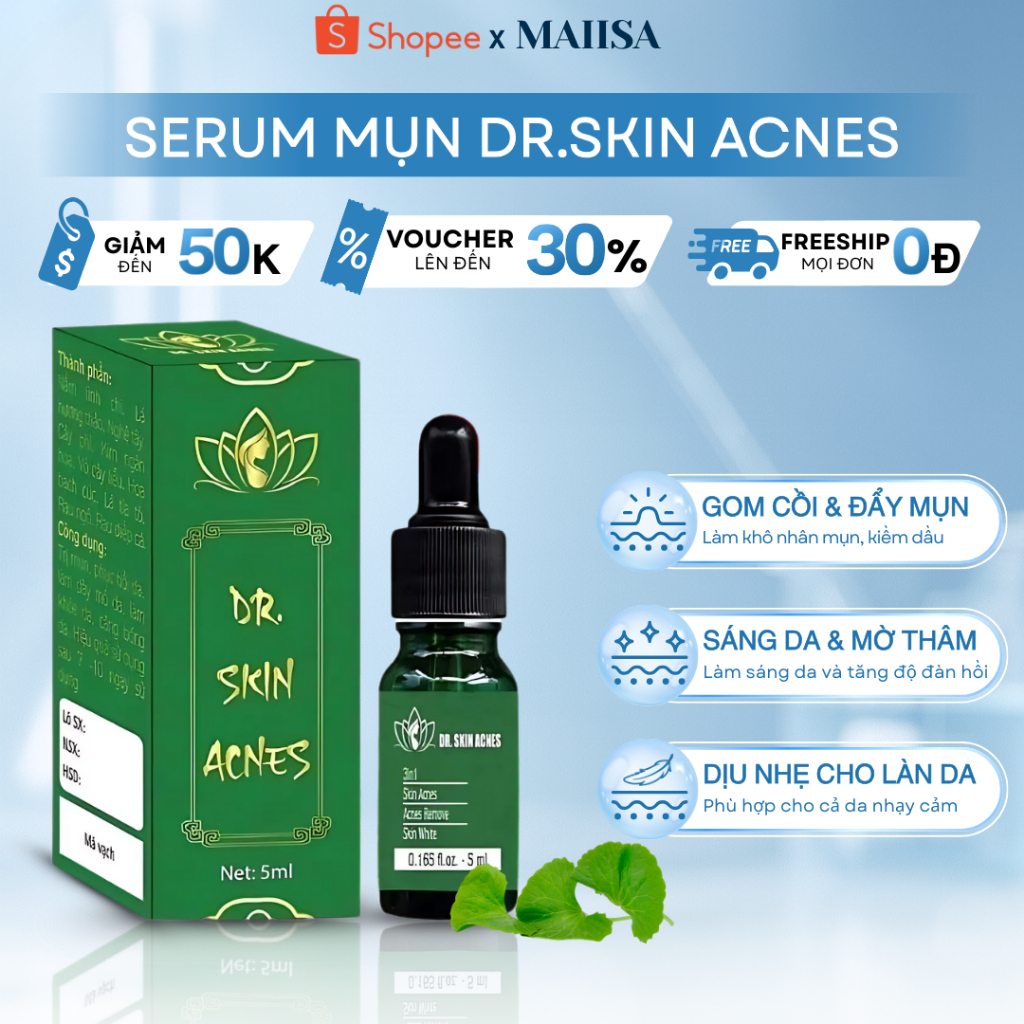 Dr.Skin Acnes Serum 5ml Supports Acne Reduction, Tightens Pores and ...