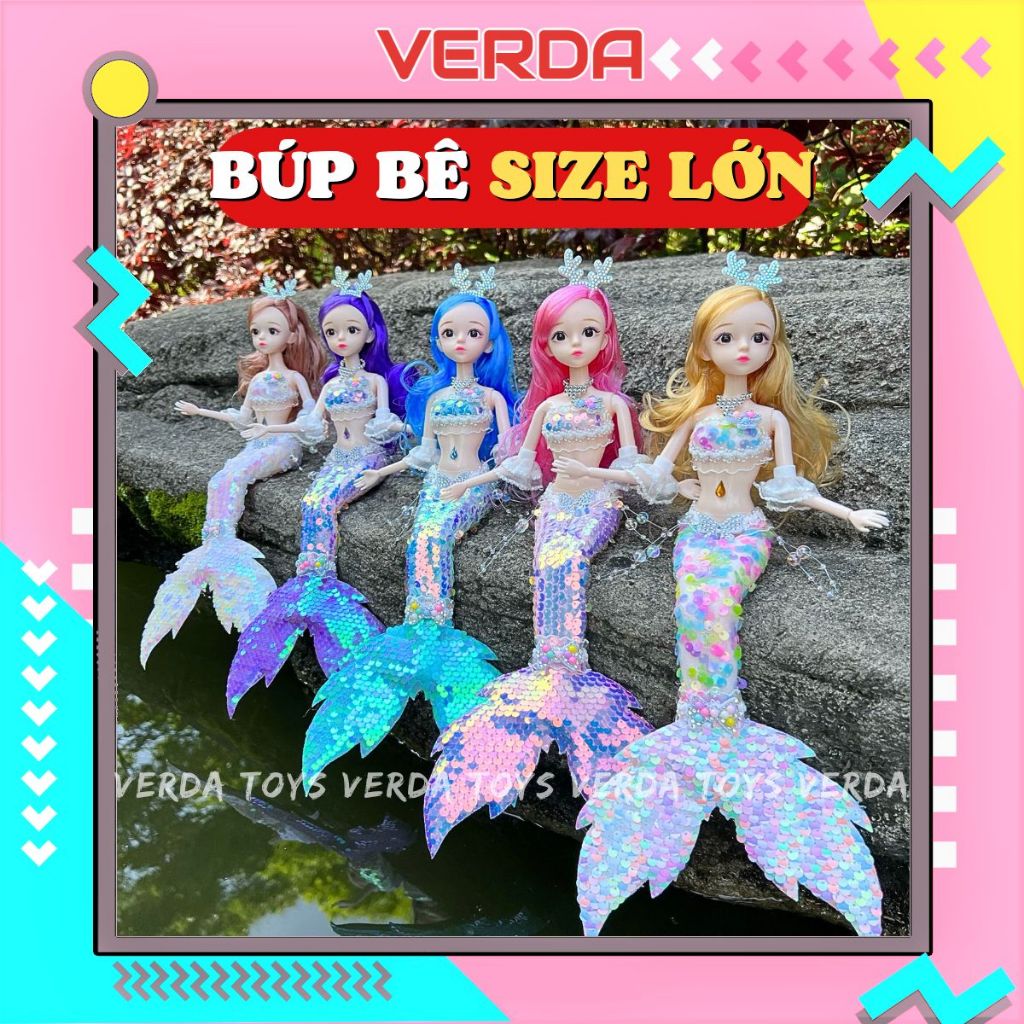 Mermaid doll - jointed bjd ariel mermaid for girls, large and cute ...