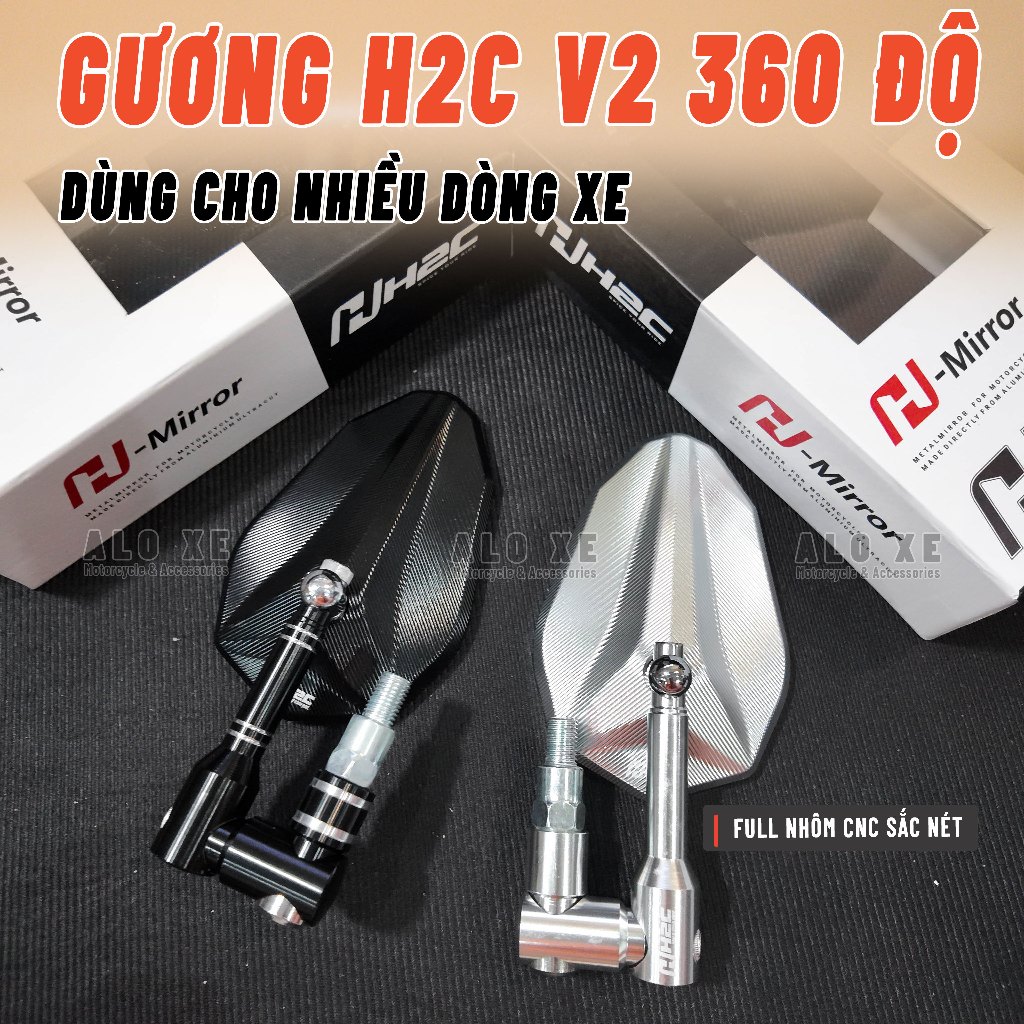 [360 degree rotation] H2C V2 FULL CNC rearview mirror with 360 degree ...